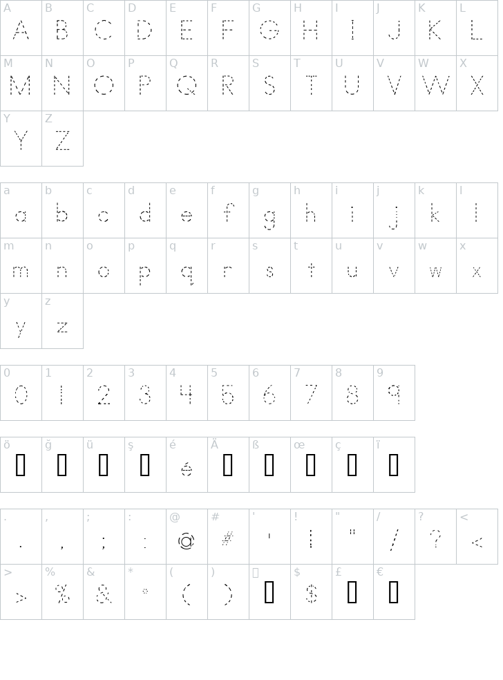 Abc Print Dotted Font FontYukle Abc Print Dotted Font FontYukle